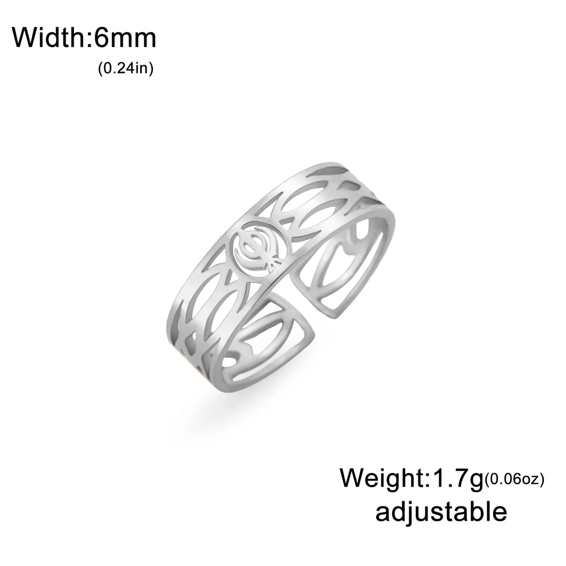 EUEAVAN Fashion Sikhism Symbol Rings For Women Men Stainless Steel Adj ...